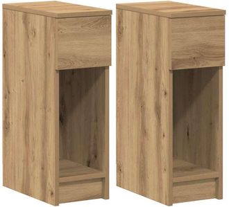 vidaXL Tables de chevet avec tiroir 2 pcs ch&ecirc;ne artisanal 20x36x60 cm Vidaxl