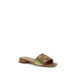 Valentino Garavani Womens Multicolor Viscose Flat Sandals