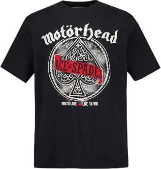 JP1880 Hommes Grandes Tailles L-8XL T-Shirt du Groupe Motörhead, Manches Courtes - Jusquau 8 XL Noir 7XL 802841115-7XL
