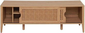 Calicosy Calicosy - Meuble tv avec 2 Portes Coulissantes Décor Rotin - L138 cm