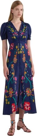 Saloni Femme, Robes, Multicolore, Taille: 40 FR Lea Silk Long Dress