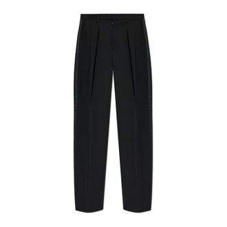 Dolce & Gabbana B&uuml;gelfaltenhose mit Satinstreifen an der Seite - - Trousers - Herren - Schwarzk - 2XL