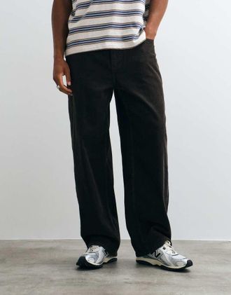 AllSaints Rivet Wide-Leg-Cord-Jeans in Dunkelbraun