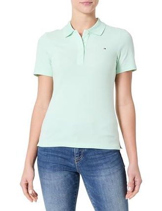 Tommy Hilfiger Polo Manches Courtes Femme 1985 Slim Pique Slim Fit, Vert (Opal Green), S