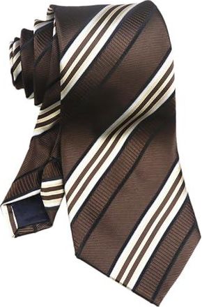 Generic Cravates &agrave; rayures vichy pour homme - Marron - 8 cm