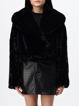 Disclaimer Veste courte crois&eacute;e en fausse fourrure avec col marin