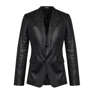 Alexander McQueen Leinenblazer mit doppel Bel&uuml;ftung - - Jackets - Herren - Schwarzk - L