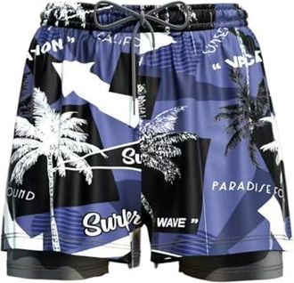 Generic HUIWDP Short de bain respirant et ample pour homme S&eacute;chage rapide, bleu, XXL