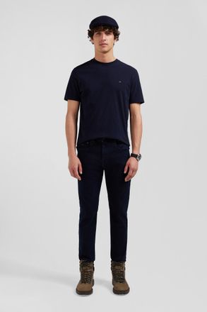 Eden Park Jean En Coton Denim Stretch Bleu Marine Coupe Slim Stone Wash