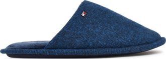Tommy Hilfiger Hausschuhe Tommy Hilfiger Hilfiger Herringbone House Shoe FM0FM06018 Dunkelblau