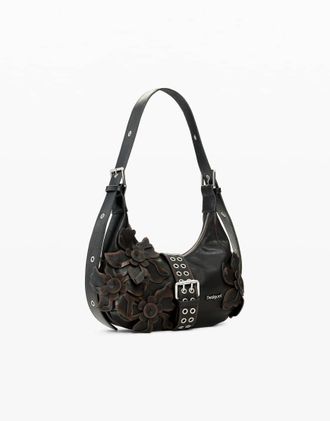 Desigual Petit sac &agrave; appliqu&eacute;s fleurs - Marron