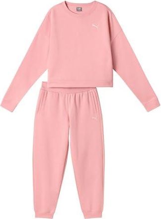 Puma Forme de sweat et pantalon - Coupe crop avec col rond et ourlet côtelé - Épaules descendues en haut -Logo Cat brodé sur la poitrine et la cuisse gauch