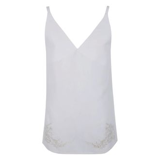 Semicouture Femme, Tops, Blanc, Taille: 38 FR Top en lin brod&eacute;