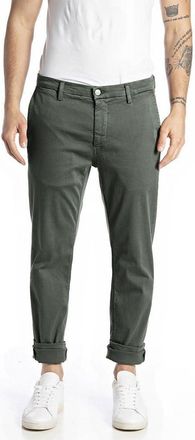 Replay Herren Chino Zeumar Slim-Fit Hyperflex X-Lite mit Stretch, Grün (Military Green 030-1), 33W / 34L