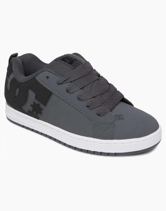 DC Court Graffik - Baskets en cuir - Gris fonc&eacute;/noir/blanc