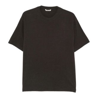 Auralee Homme, Tops, Noir, Taille: 2XL T-shirt en jersey de coton bross&eacute;