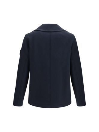 Stone Island Double-Breasted Wool and Cashmere Jacket - Navy