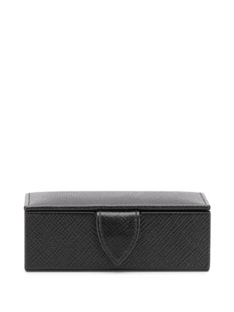 Smythson boite &agrave; bijoux textur&eacute;e - Noir