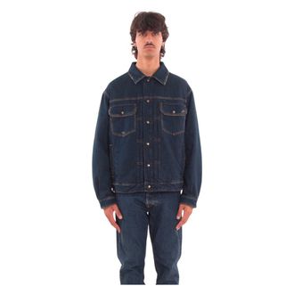 Cycle Saki Dark Wash Trucker Jacke - - Jackets - Herren - Blau - L