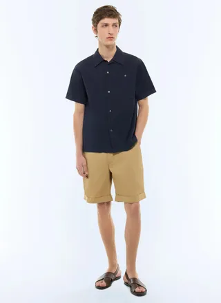 Fursac Chemisette en seersucker de coton - Taille XXL - Homme