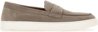 Doucal's Homme, Chaussures, Beige, Taille: 43 1/2 EU Apron Stitching Suede Mocassins