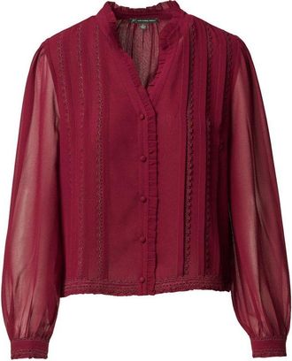 Adrianna Papell Langarmbluse Y-Placket Woven Blouse Sophisticated and soft long sleeve blouse