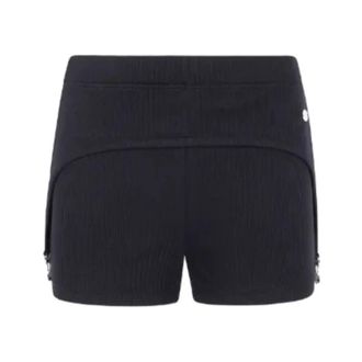 Jean Paul Gaultier Schwarze Gerippte Mini-Shorts mit Strumpfhalter - - Shorts - Damen - Schwarzk - S
