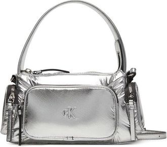 Calvin Klein Handtasche Pocket Silver Nylon Small Bag LV04F3443G Silberfarben
