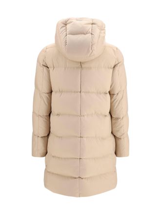 Herno Womens Quilted Down Jacket Beige Chiaro Coat