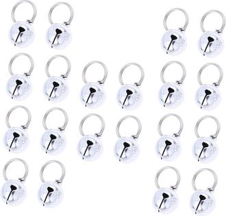 Angoily 20st&uuml;cke DIY Weihnachtsgl&ouml;ckchen Bastelzubeh&ouml;r zum Aufh&auml;ngen Dekorative Glocken Anh&auml;nger f&uuml;r Haustierhalsband und Weihnachtsbaum