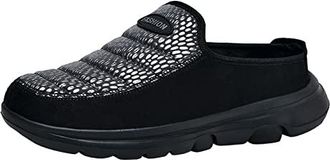 Generic Pantoufles en tissu imperm&eacute;able et antid&eacute;rapant &agrave; bout rond pour homme - Respirantes - Avec soutien de la vo&ucirc;te plantaire - Large largeur, C, 40 2/3 E