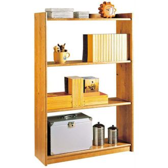 PEGANE Tag&egrave;re de rangement en bois de pin massif coloris miel - Longueur 80 x Profondeur 28 x Hauteur 120 cm