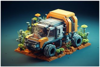 Wallario K&uuml;chenr&uuml;ckwand aus Glas 90 x 60 cm, Motiv: Truck im Pixelstil | Spritzschutz abwischbar & pflegeleicht