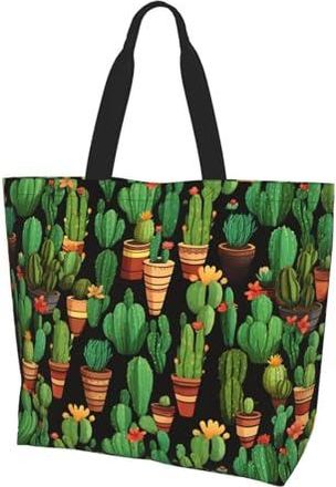 Generic Motif Cactus Sac Cabas R&eacute;utilisable Sacs De Courses Imperm&eacute;able Sac A Main Femmes Pour Travail Quotidienne Voyage