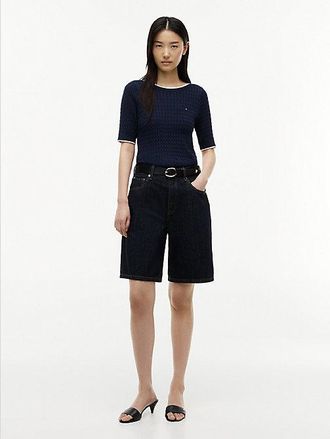 Tommy Hilfiger Bermuda droit en denim taille haute