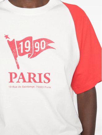 System Graphic Print Raglan T-Shirt - White