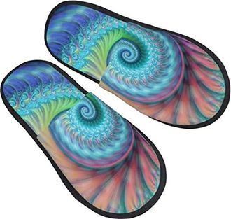 Generic Chaussons Femme Homme Poulpe Tie Dye Cyan Maison Pantoufles Confortable Pantoufles En Peluche Antid&eacute;rapant Chaussures DInt&eacute;rieur Pour Int&eacute;rieur Voyage