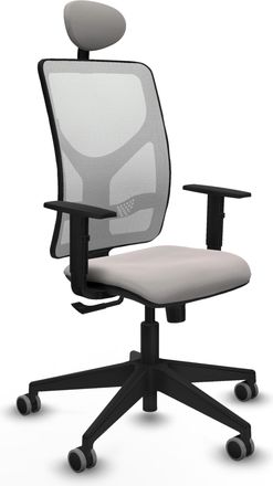 Piqueras y Crespo Wei&szlig;er Computerstuhl mit 1D-Armen, h&ouml;henverstellbare Lendenwirbelst&uuml;tze und festes Kopfteil, ausgestattet mit 3 Positionen und Schneidschaum, Wei&szlig;/Wei