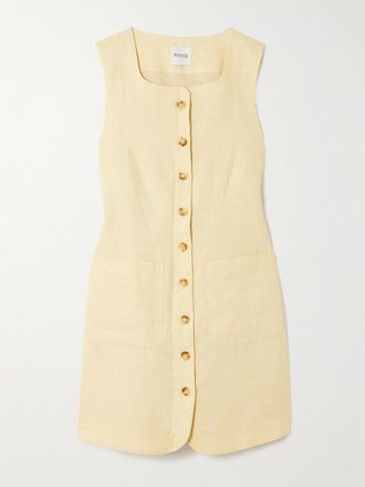 Possé Emma Minikleid Aus Leinen - Gelb