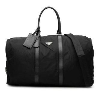 Prada unisex, Pre-owned, Noir, Taille: ONE Size Sac Week-end en Cuir Pre-owned