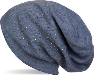 styleBREAKER M&uuml;tze Beanie mit Strass Streifen