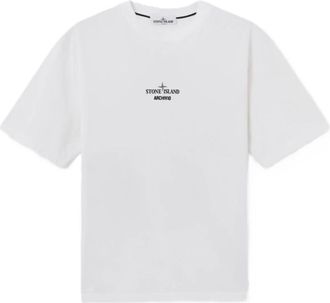 Stone Island Homme, Tops, Blanc, Taille: XL T-Chemises