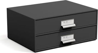 Bigso Box of Sweden BIGSO BIRGER Schubladenbox - Aufbewahrungsbox mit 2 Schubladen - Schreibtisch Ablage f&uuml;r Dokumente & B&uuml;robedarf - Ablagesystem aus recycelter Faserpla