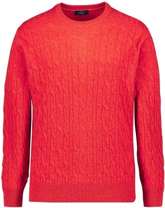 Hackett Herren Pullover orange Lammwolle unifarben