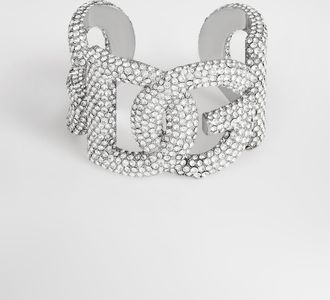 Dolce & Gabbana Armreif Aus Strass Mit Dg-logo - Frau Bijoux Silber Metall Onesize