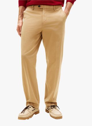 Tommy Hilfiger Pantalon droit New York Label en coton m&eacute;lang&eacute;