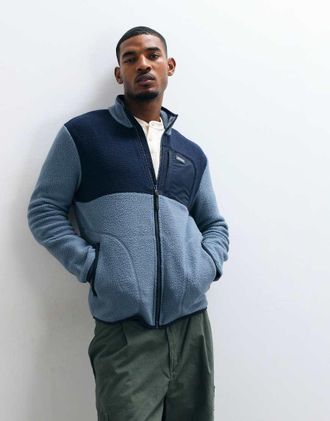 Regatta Frankie Borg Colour Block kuscheliges Fleece in Grey Mirage Navy-Blau