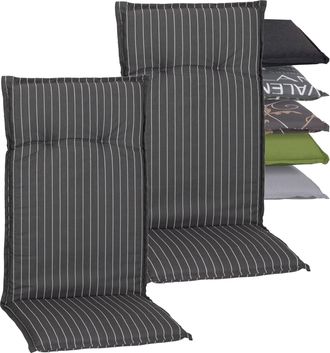 Beo Gartenstuhlauflagen Hochlehner 2er Set Barcelona | Made in EU nach &Ouml;ko-Tex Standard | Hochlehner Auflagen waschbar | Atmungsaktive Stuhlauflagen Hochl