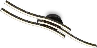 Briloner Leuchten - LED Deckenleuchte mit Glitzereffekt, warmweiße Farbtemperatur, geschwungene Deckenlampe, Wohnzimmerlampe, Schwarz, 805x150x100 mm, 3718-035