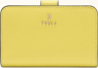 Furla Camelia Kompaktes Portemonnaie M Mudec Yellow Strukturiertes Leder Damen